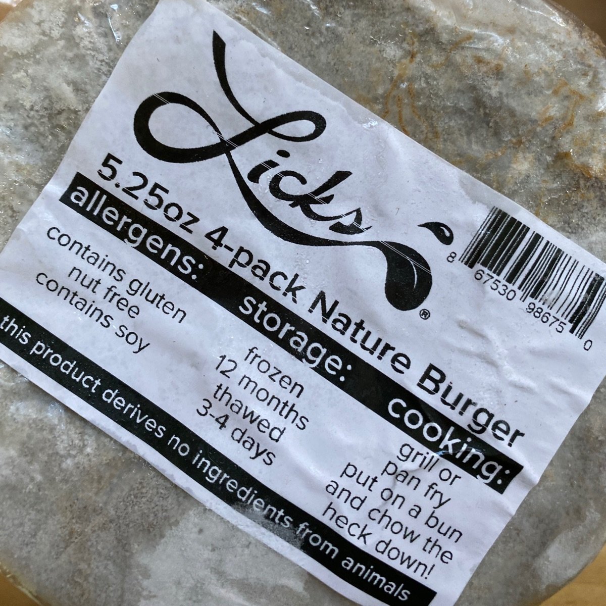 Nature burger from Licks - Vegan Product Reviews & Ratings | abillion