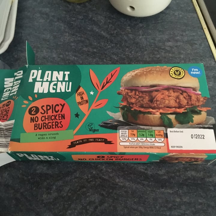 Plant Menu Spicy no chicken burgers Review | abillion