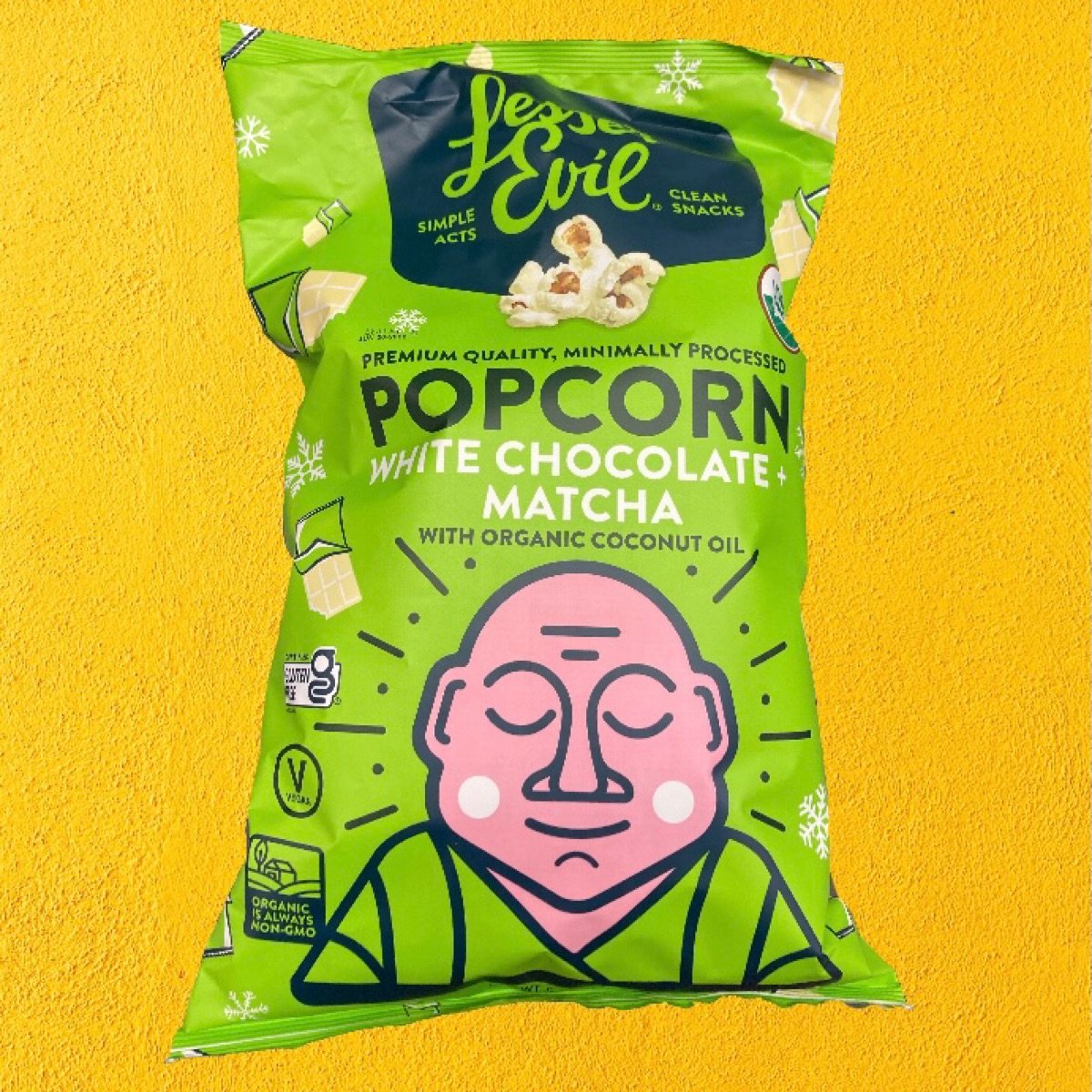 White Chocolate & Matcha Popcorn from Lesser Evil Snacks - Vegan ...