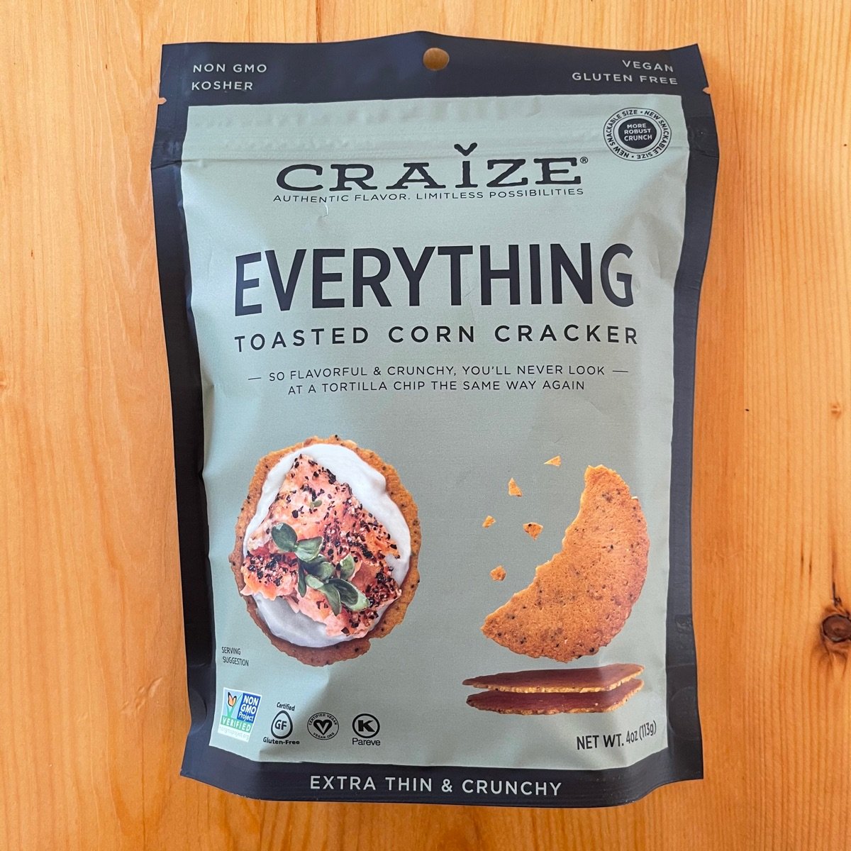 Everything Toasted Corn Cracker from Craize - Vegan Product Reviews ...