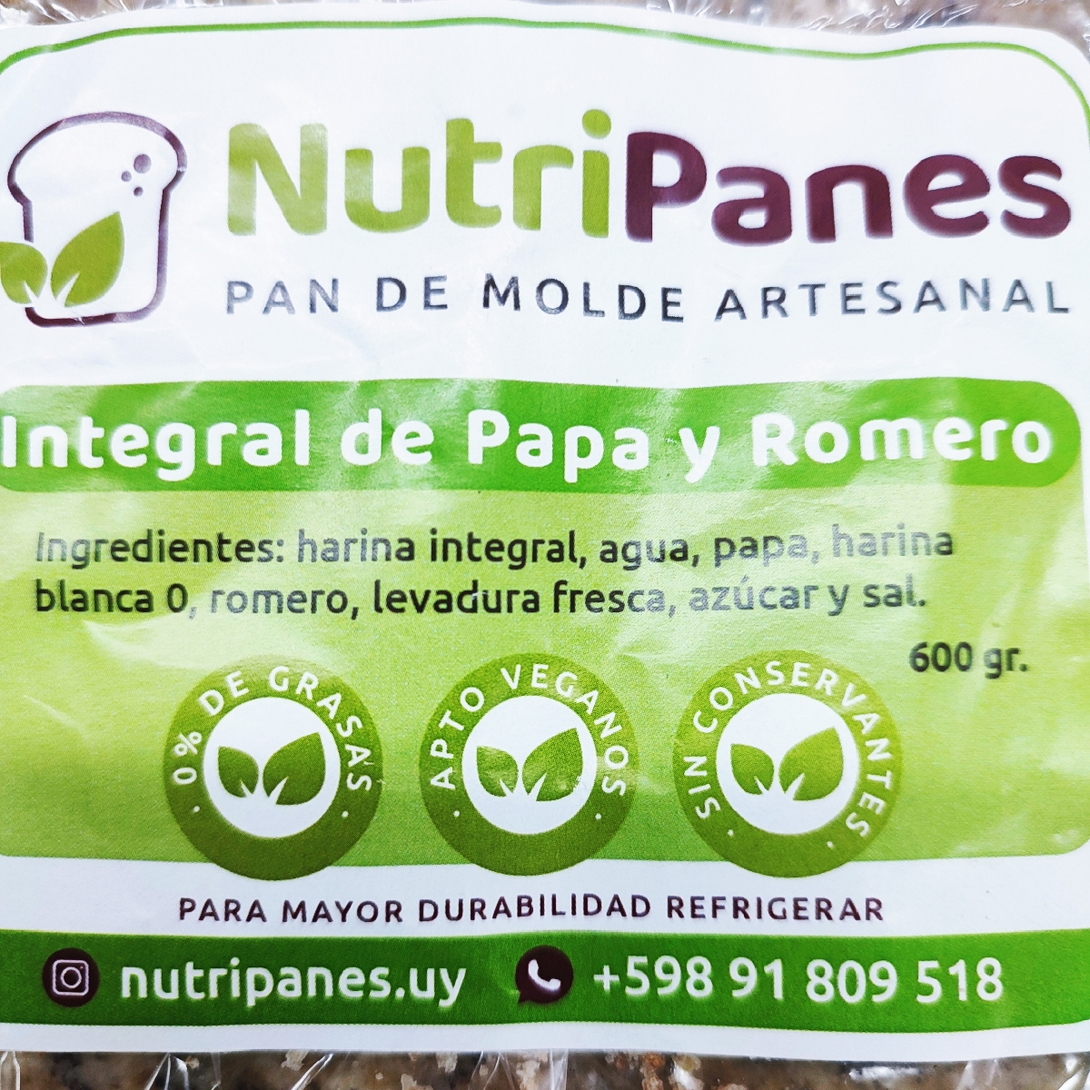 Pan de papa y romero from Nutripanes - Vegan Product Reviews & Ratings ...