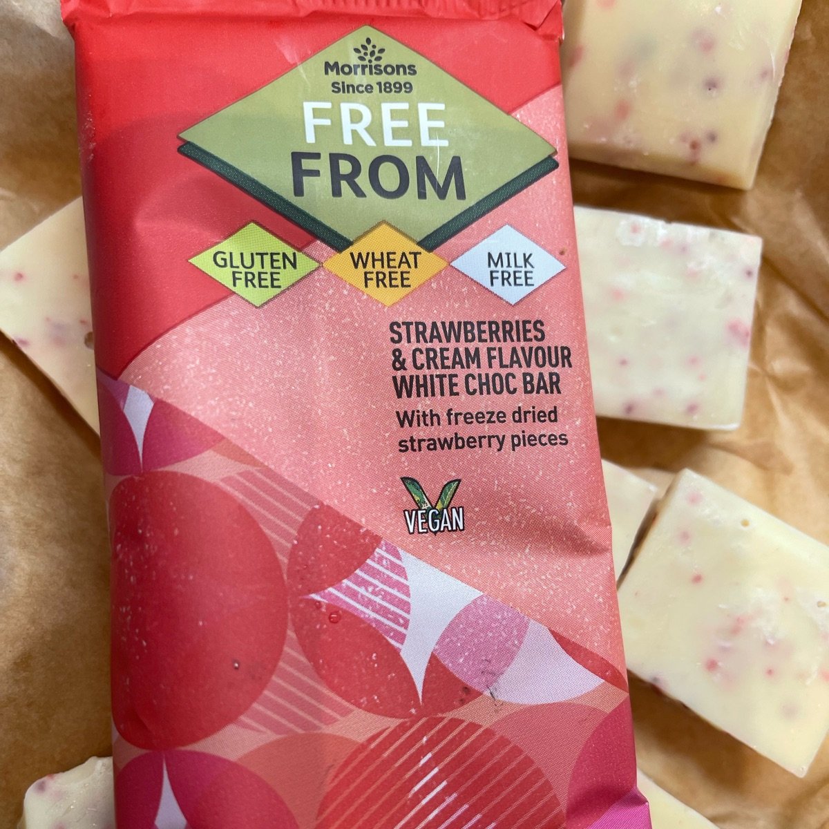 Strawberries and Cream White Chocolate from Morrisons - Vegan Product ...