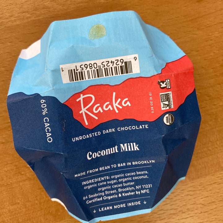 Raaka Coconut Milk Unroasted Dark Chocolate Review | abillion