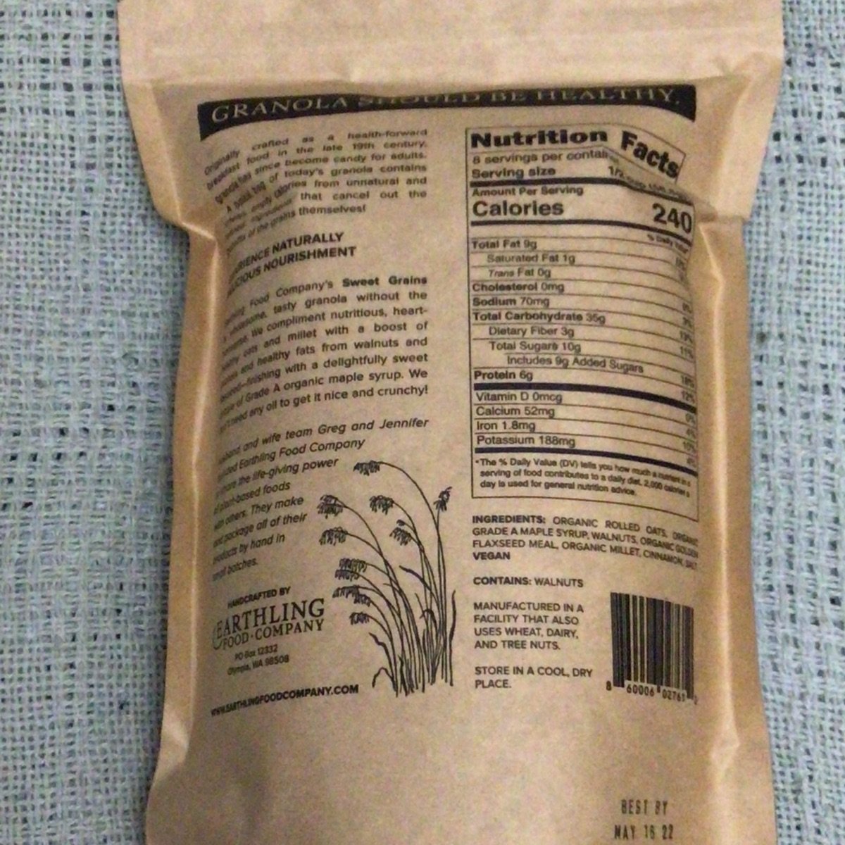 Sweet Grains Crunchy Granola Original Maple Walnut from Earthling Food ...