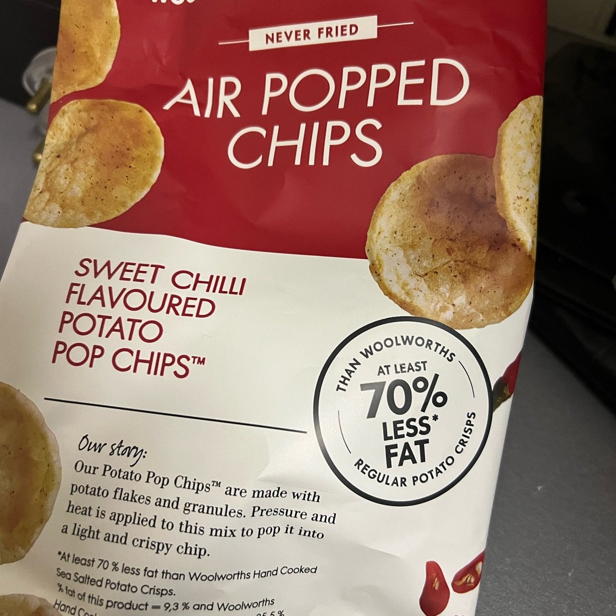 Potato air popped chips-Sweet chilli from Woolworths Food - Vegan ...