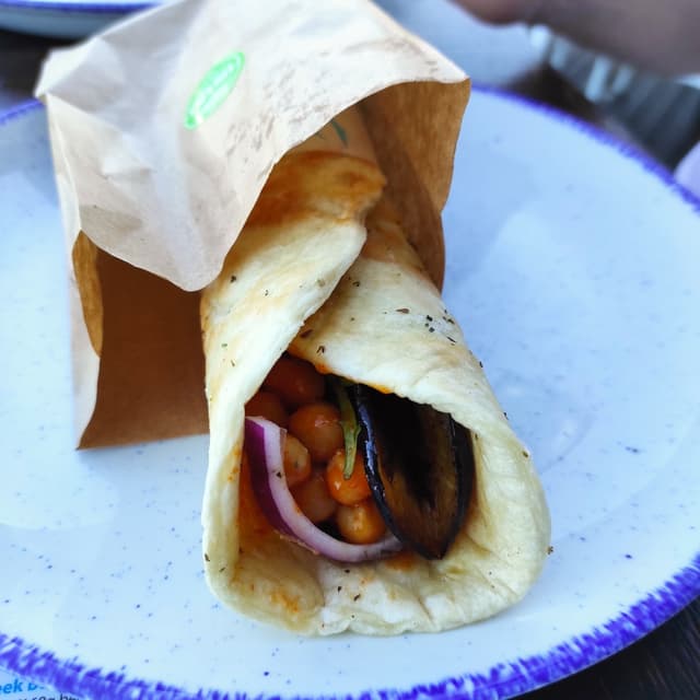Chickpea Wrap at NIKOS Ballito, Dolphin Coast - Vegan Dish Reviews ...