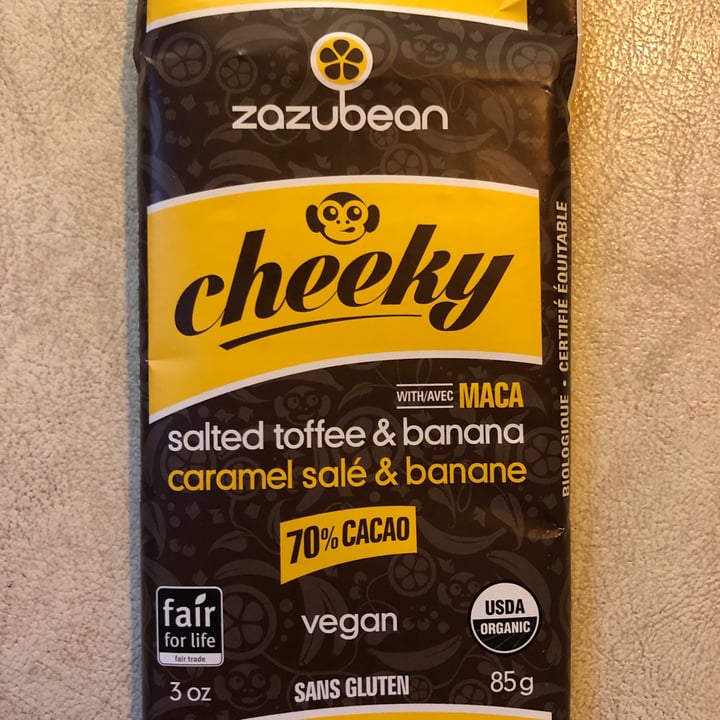 Zazubean Organic Chocolates Salted Toffee & Banana Dark Chocolate with ...