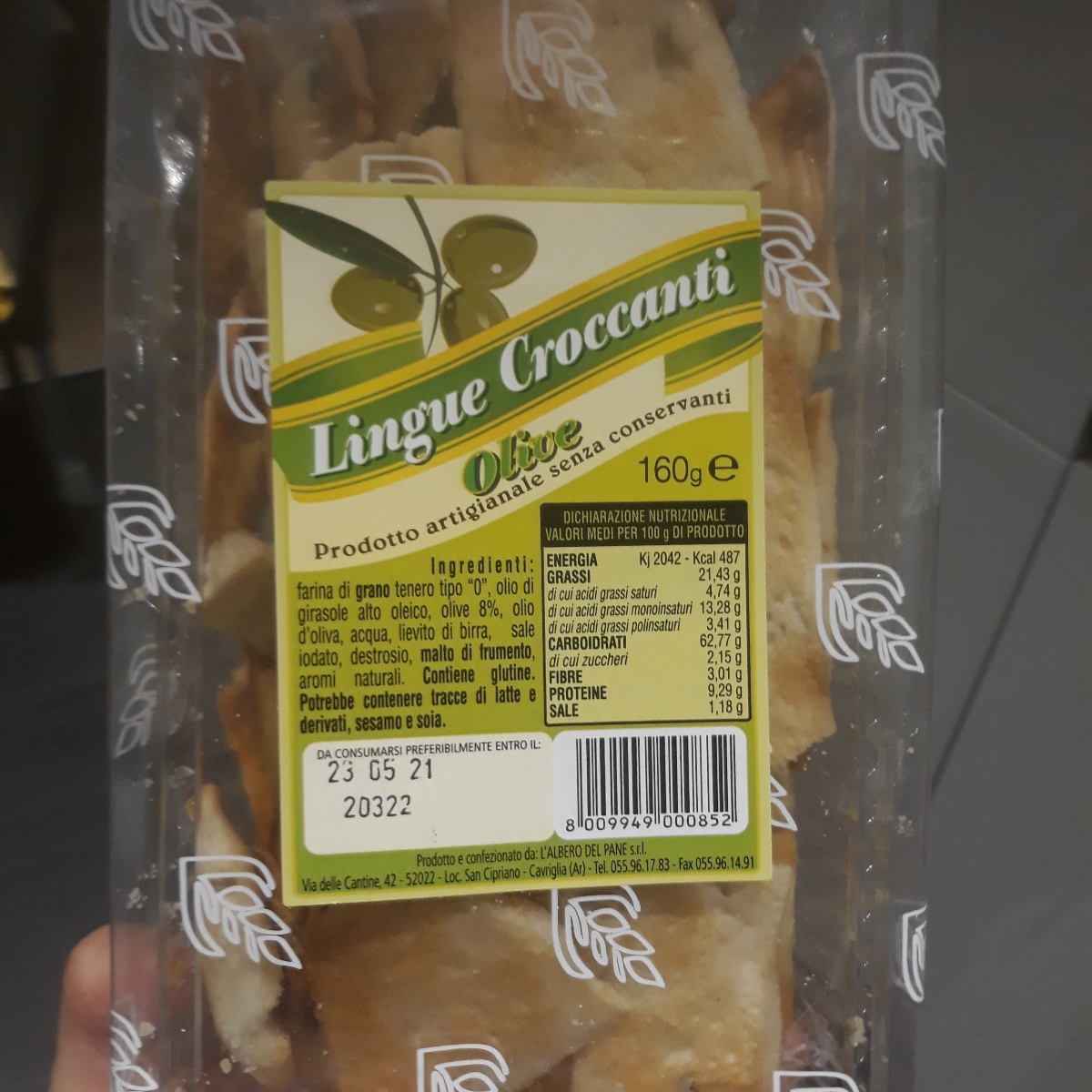 Lingue Croccanti Alle Olive from L'albero del pane - Vegan Product ...