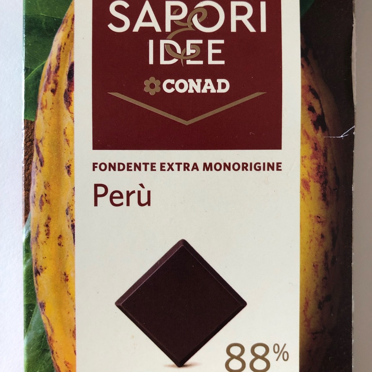 Cioccolato fondente extra monorigine Perú 88% from Conad - Vegan ...