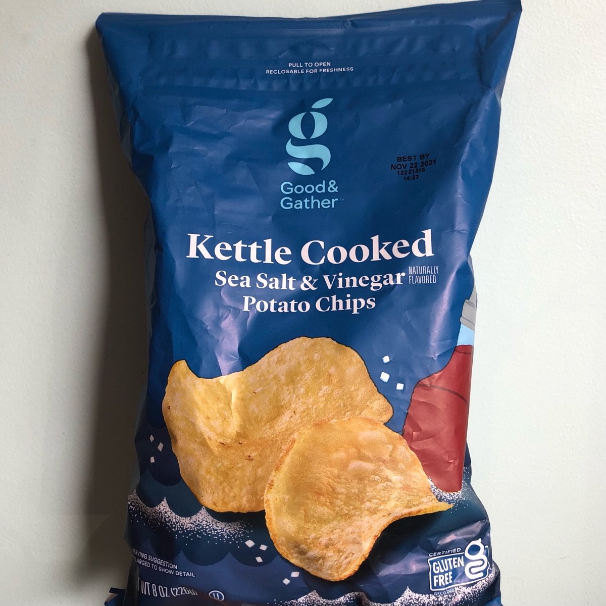 Kettle Cooked Sea Salt & Vinegar Potato Chips from Good & Gather ...
