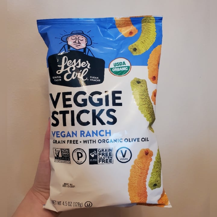 Lesser Evil Veggie Sticks - Vegan Ranch Review | abillion