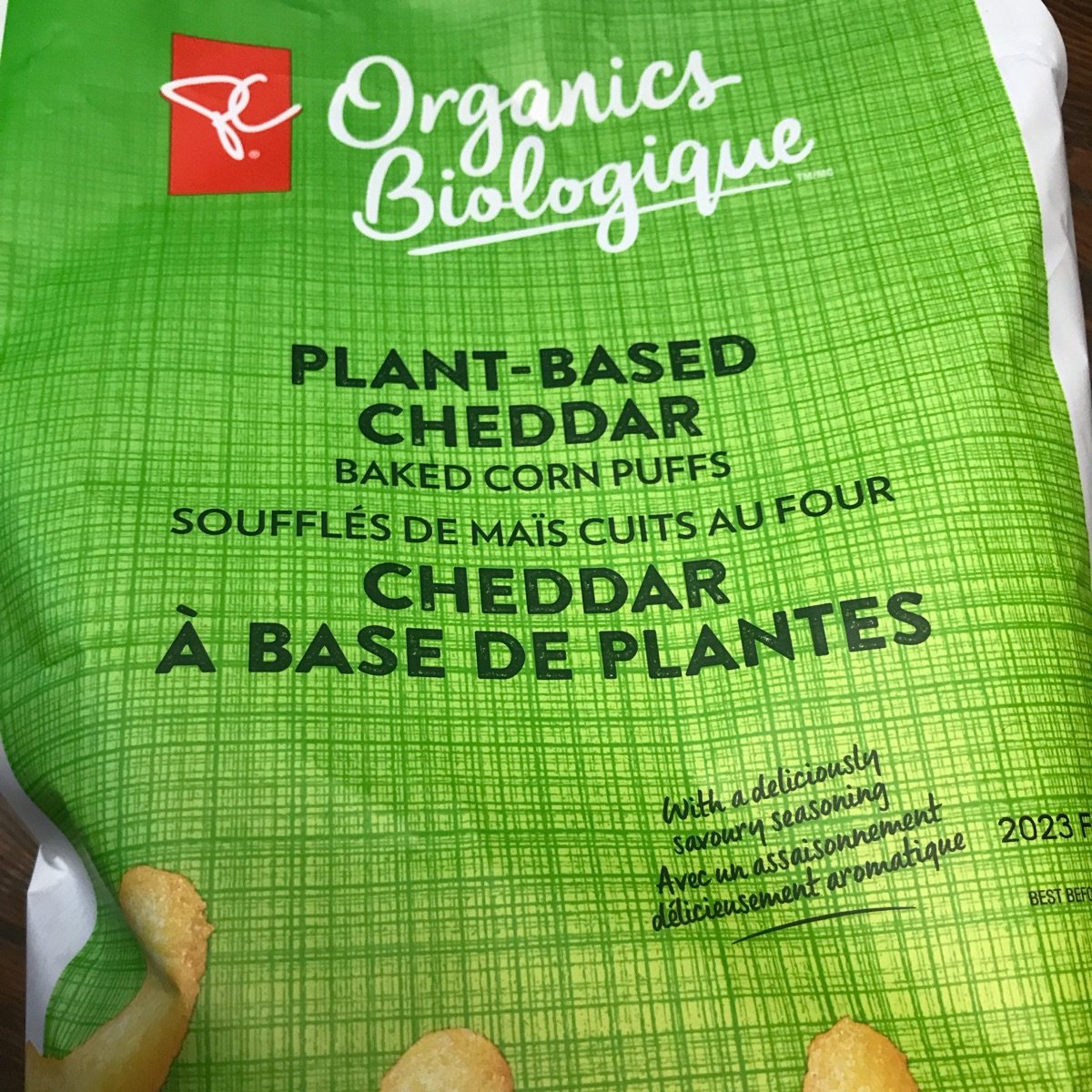 plant-based Cheddar baked corn puffs from PC Organics - Vegan Product ...