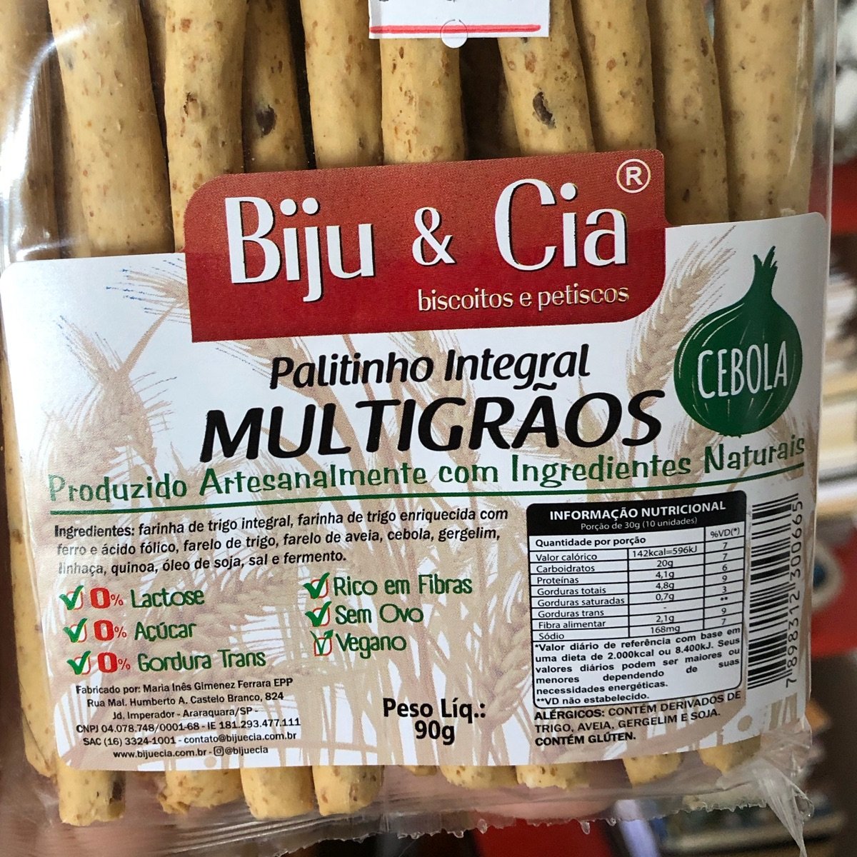 Palitinho Integral Multigrãos - Cebola from Biju & cia - Vegan Product ...