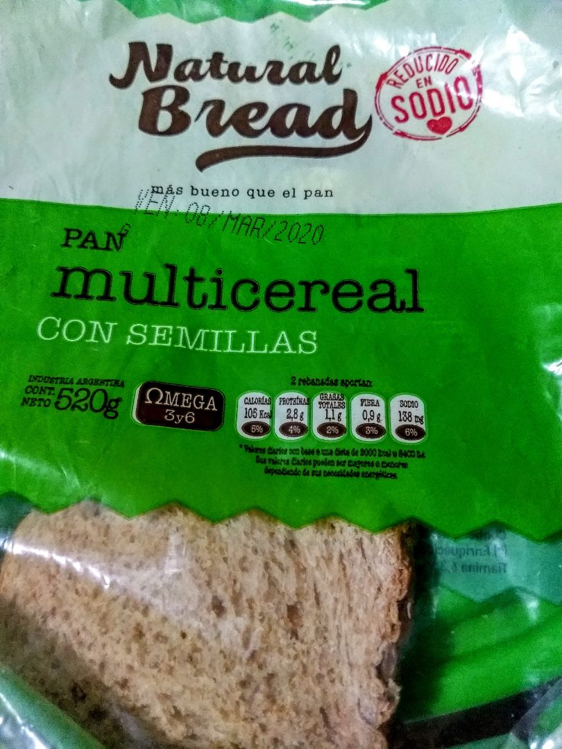 Pan Multicereal con Semillas from Natural Bread - Vegan Product Reviews ...