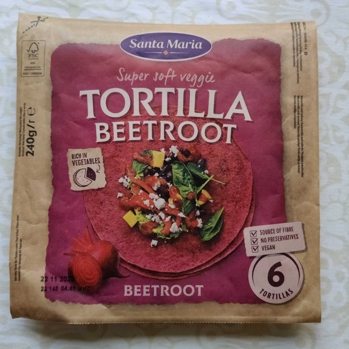 Tortilla beetroot from Santa María - Vegan Product Reviews & Ratings ...