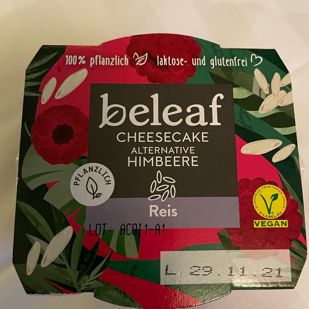 Raspberry cheesecake cup from beleaf - Vegan Product Reviews & Ratings | abillion