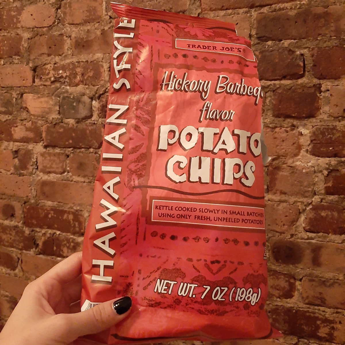 Hickory BBQ Flavor Potato Chips from Trader Joe's - Vegan Product ...