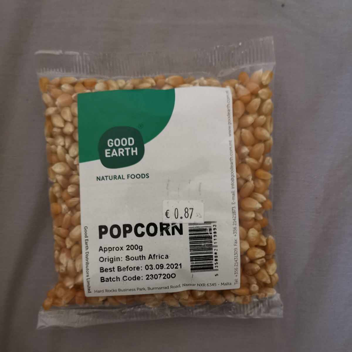 Popcorn from Good Earth Natural Food - Vegan Product Reviews & Ratings ...