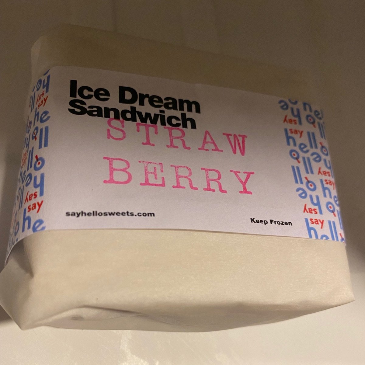Strawberry Ice Dream Sandwich from Say Hello Sweets - Vegan Product ...