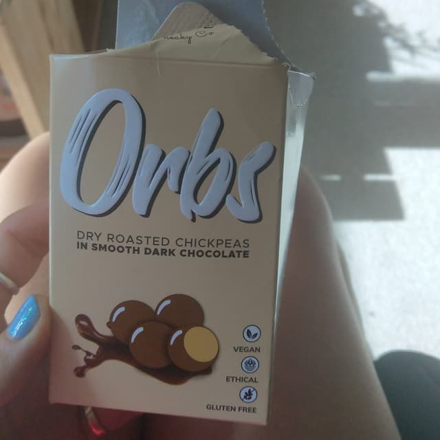 Dry Roasted Chickpeas in Smooth Dark Chocolate from Orbs - Vegan ...