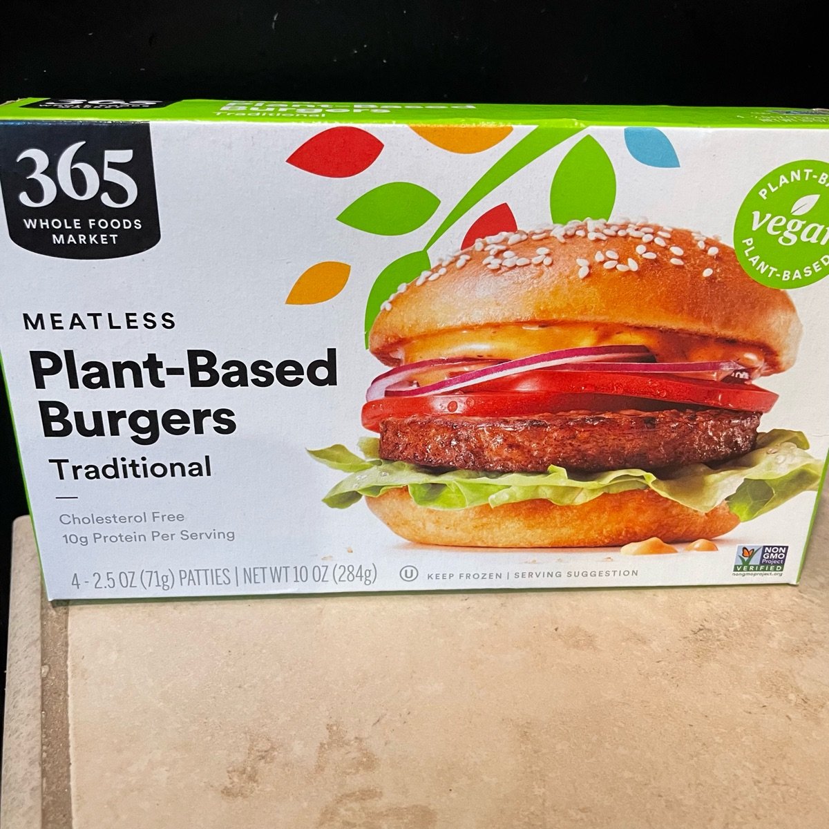 Traditional Meatless Plant-Based Burgers from 365 Whole Foods Market ...