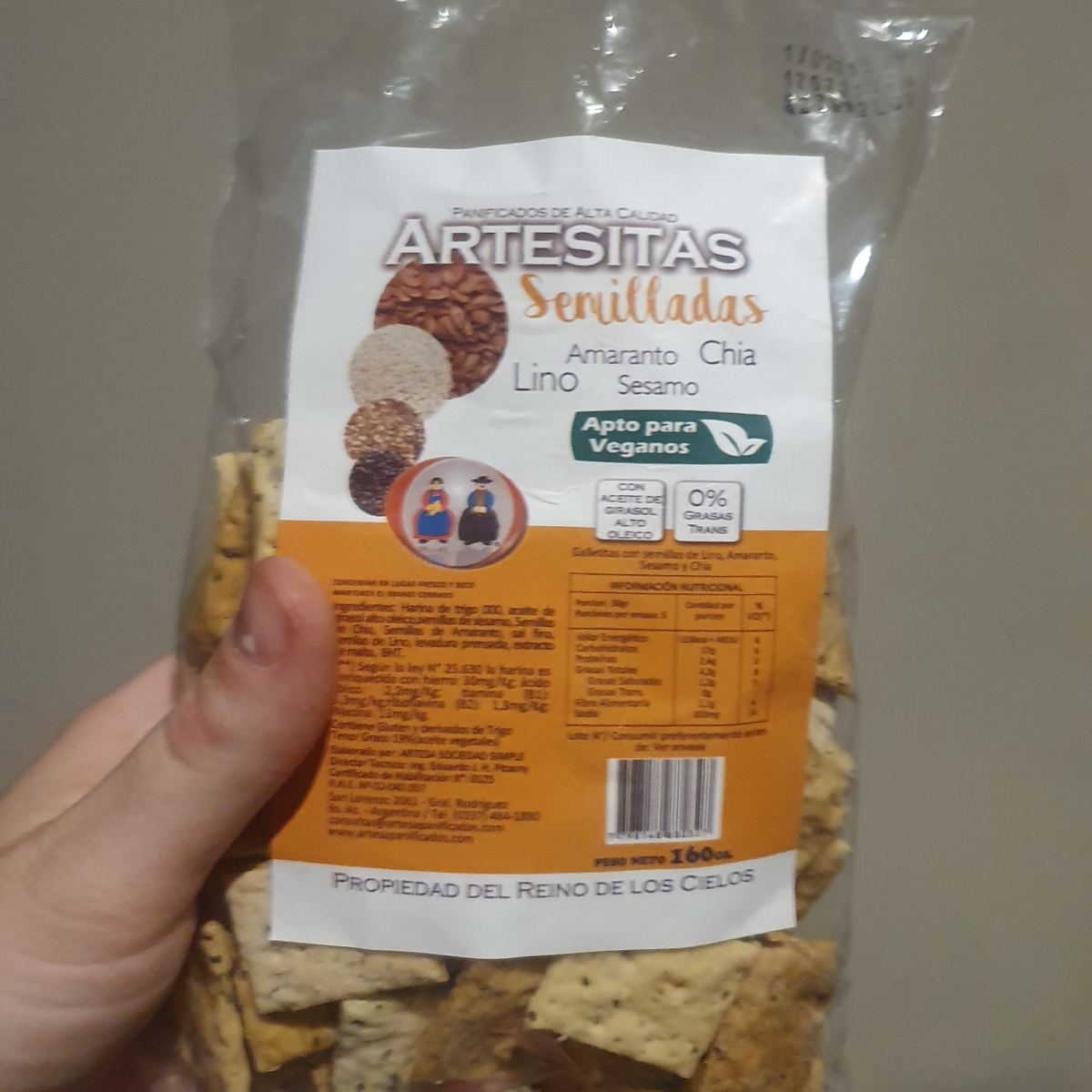 Artesitas Galletitas Semilladas de Amaranto, Chia, Lino Y Sésamo ...