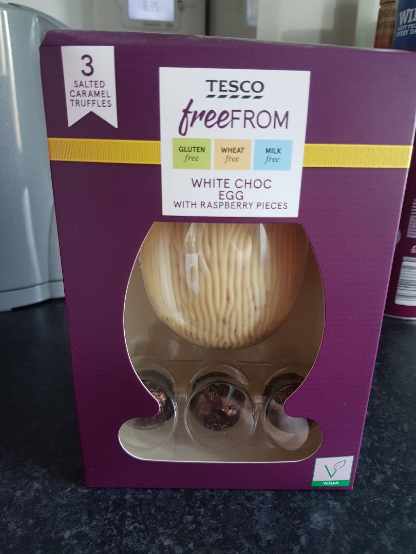 Raspberry and white chocolate easter egg from Tesco - Vegan Product ...