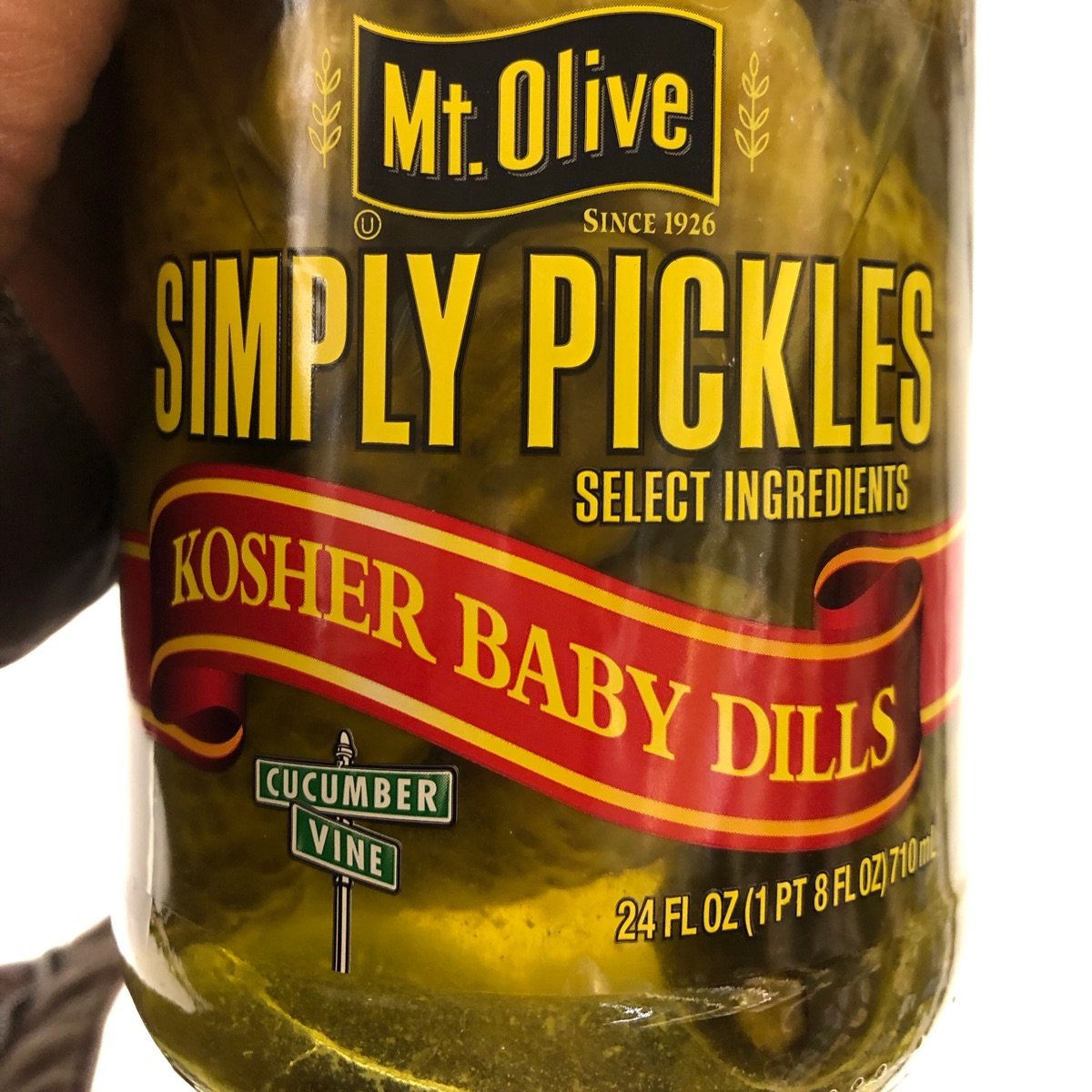 Simply pickles baby kosher dills from Mt. Olive - Vegan Product Reviews ...