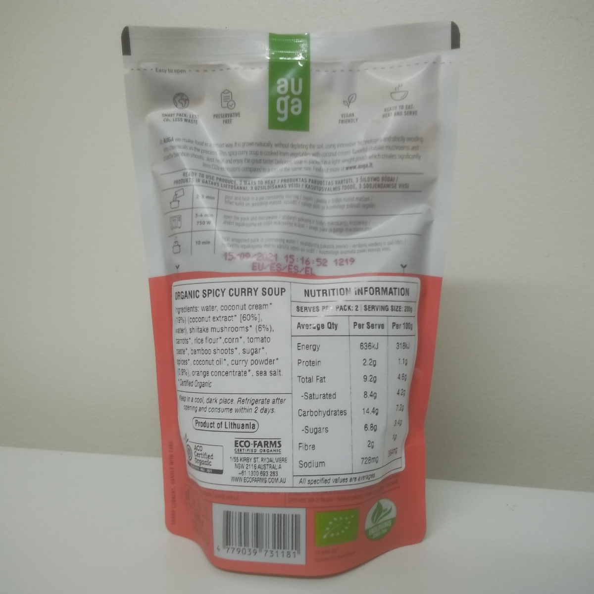 Spicy curry soup from Auga - Vegan Product Reviews & Ratings | abillion
