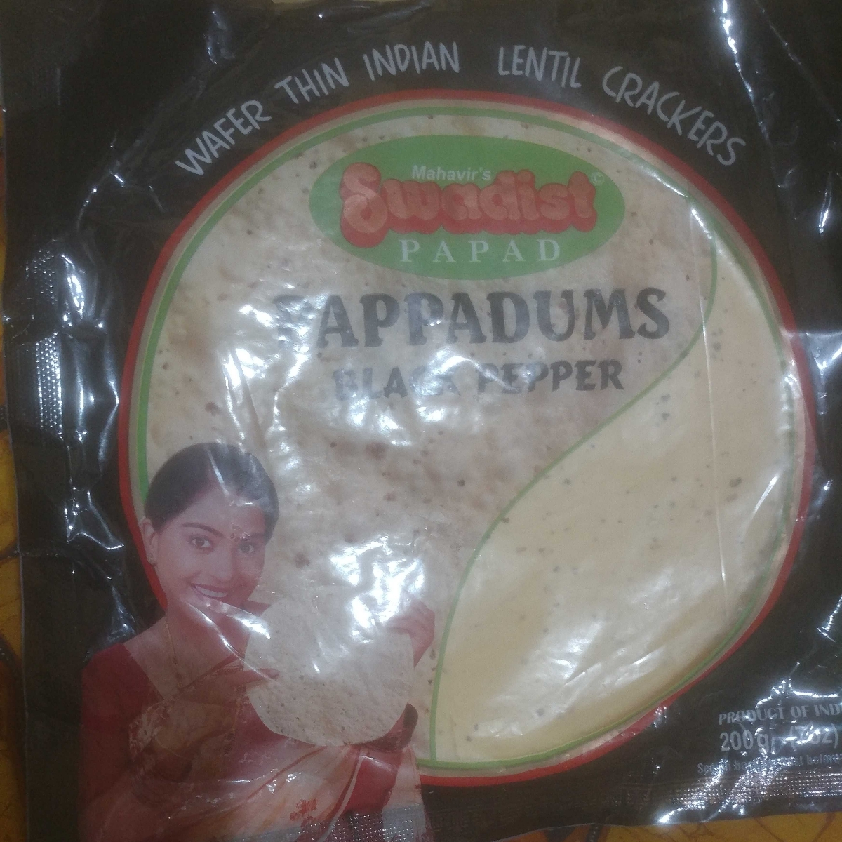 Papadums Black Pepper from Mahavir's Swadist - Vegan Product Reviews ...