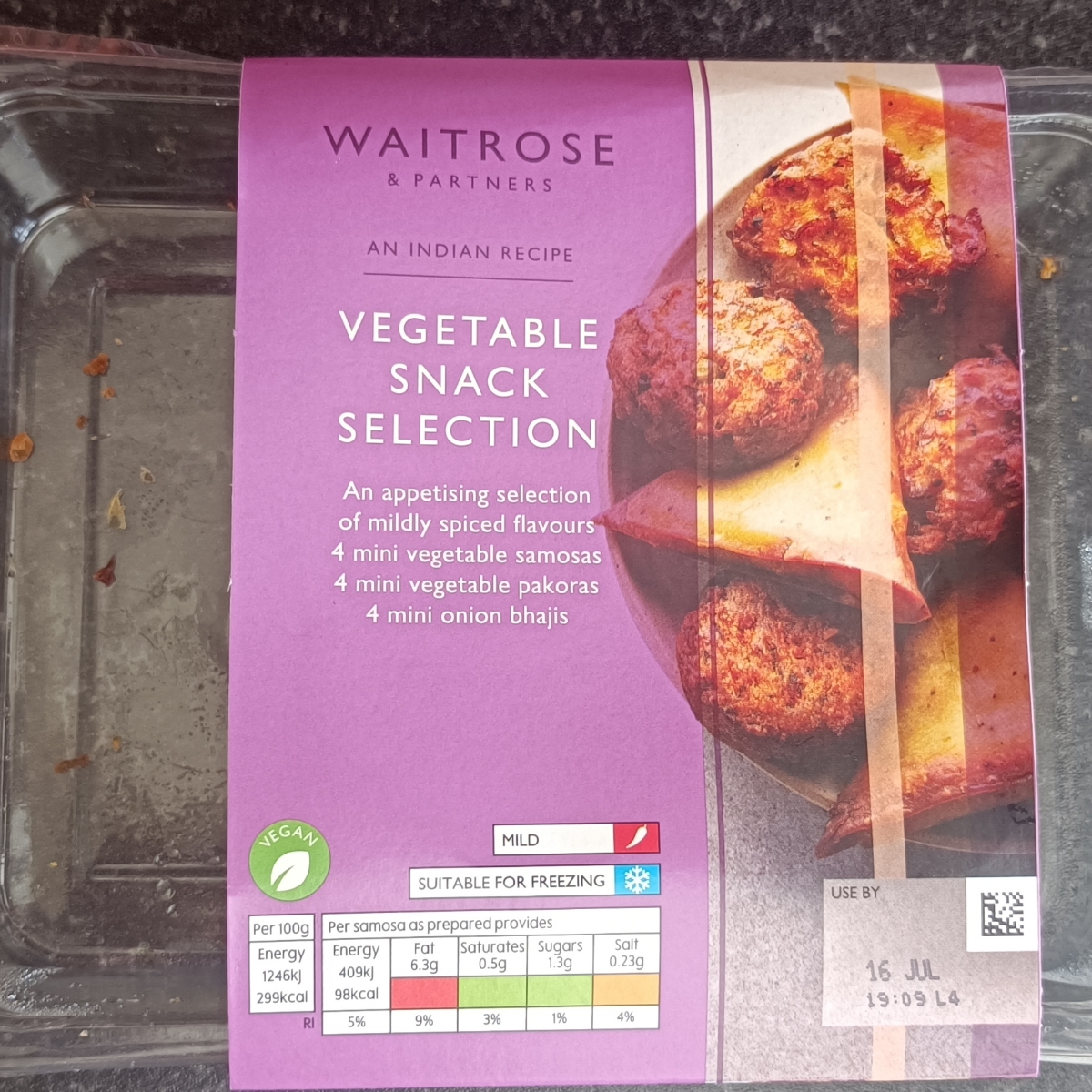 Indian Style vegetable snack selection from Waitrose - Vegan Product ...