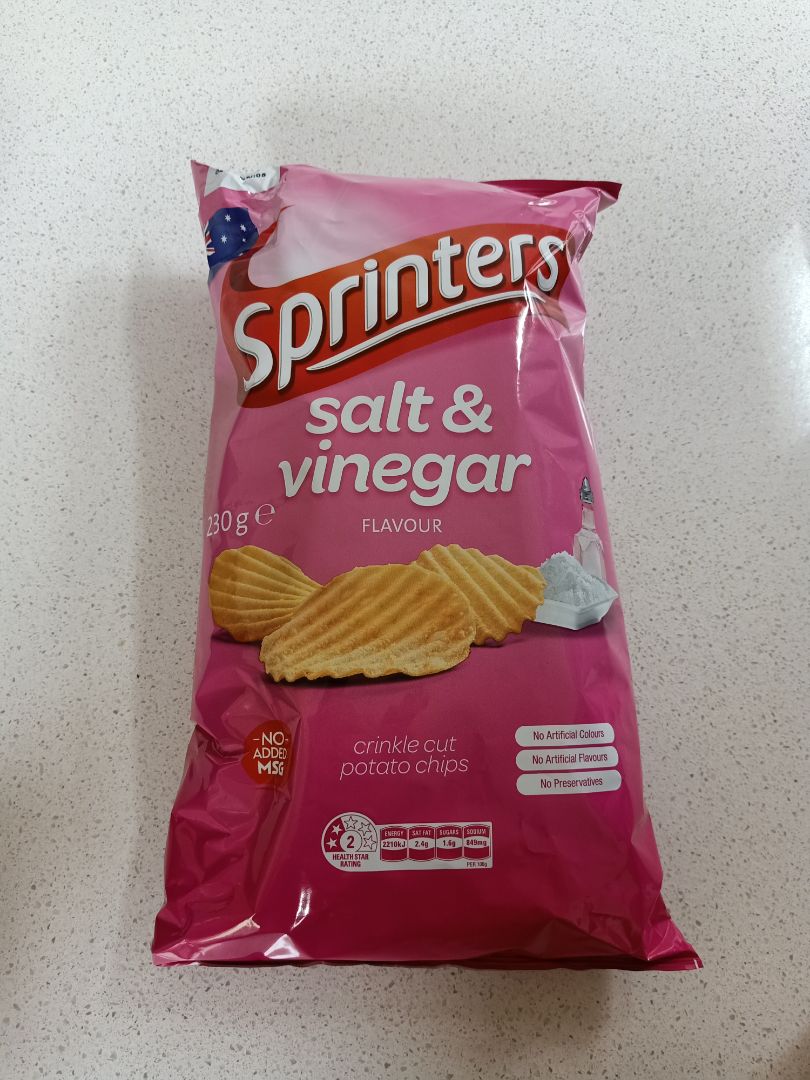 Salt & Vinegar Crinkle Cut Potato Chips from Sprinters - Vegan Product ...