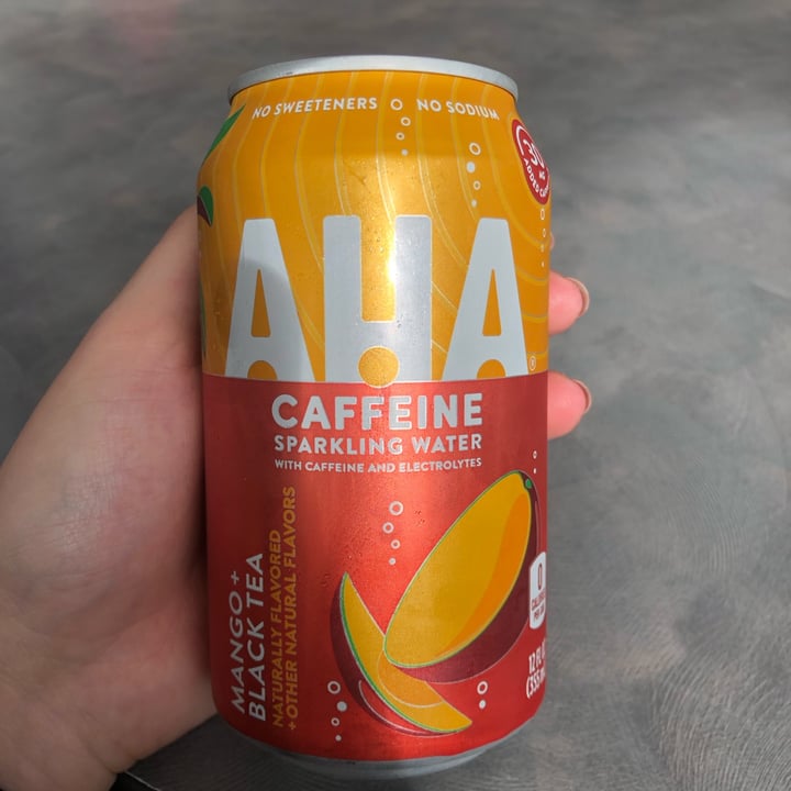 AHA Caffeine sparkling water Mango Black Tea Review | abillion