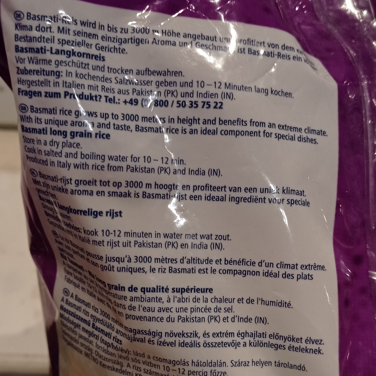 Long grain basmati rice from Metro Chef - Vegan Product Reviews ...