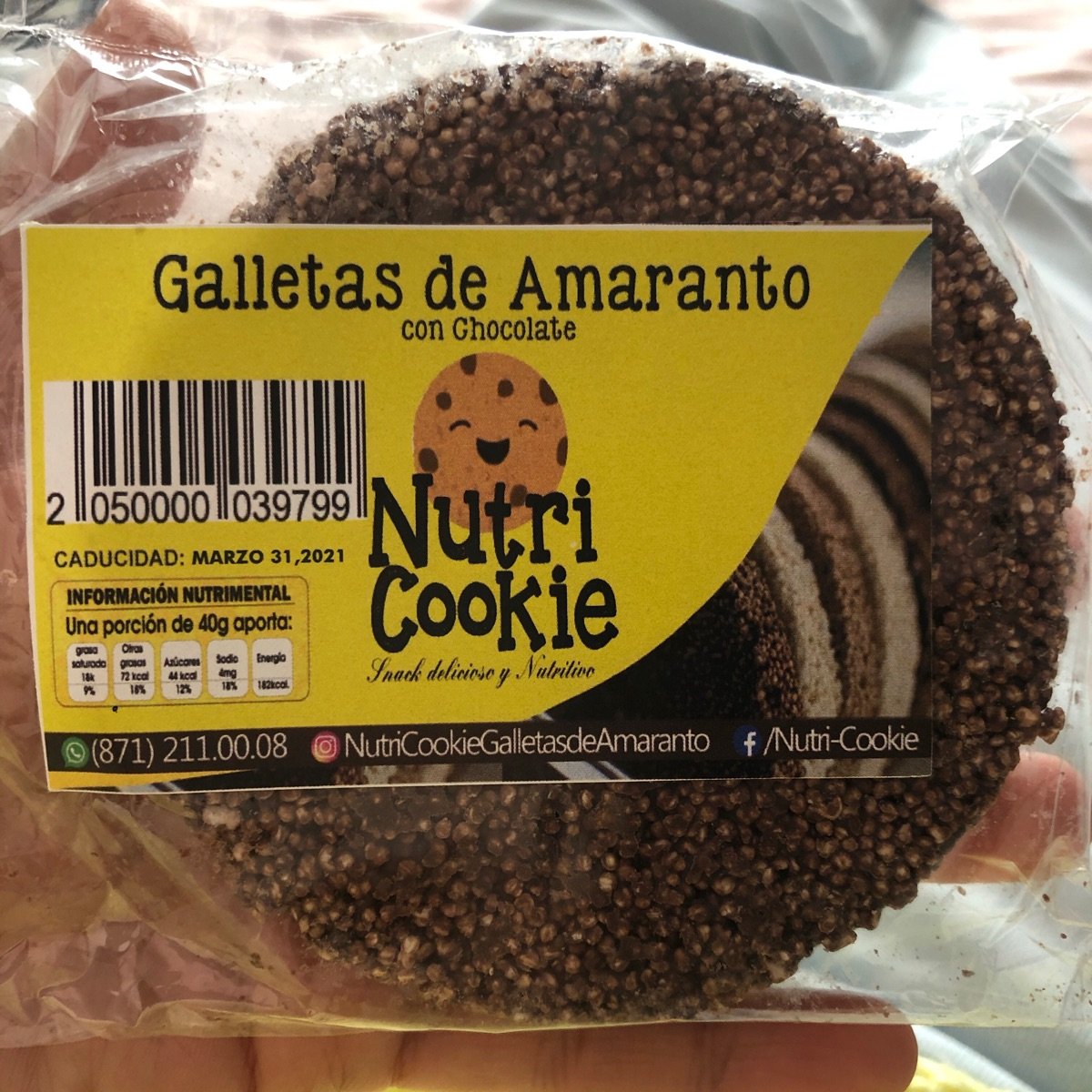 Galleta de amaranto from Nutri cookie - Vegan Product Reviews & Ratings ...