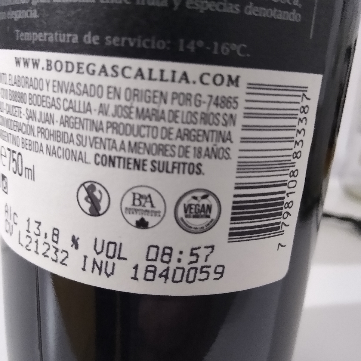 Contra Cara from Bodega Callia - Vegan Product Reviews & Ratings | abillion