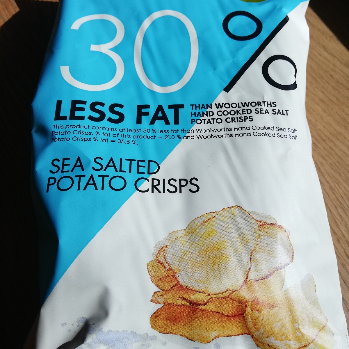 Sea salted potato crisps 30% less fat from Woolworths Food - Vegan ...