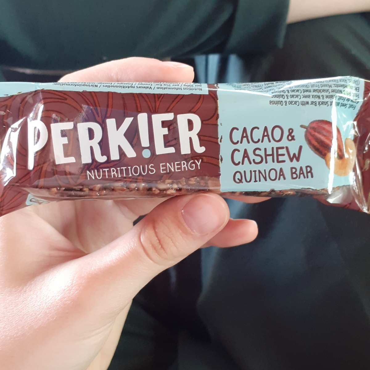 Cacao and cashew quinoa bar from Perkier - Vegan Product Reviews ...
