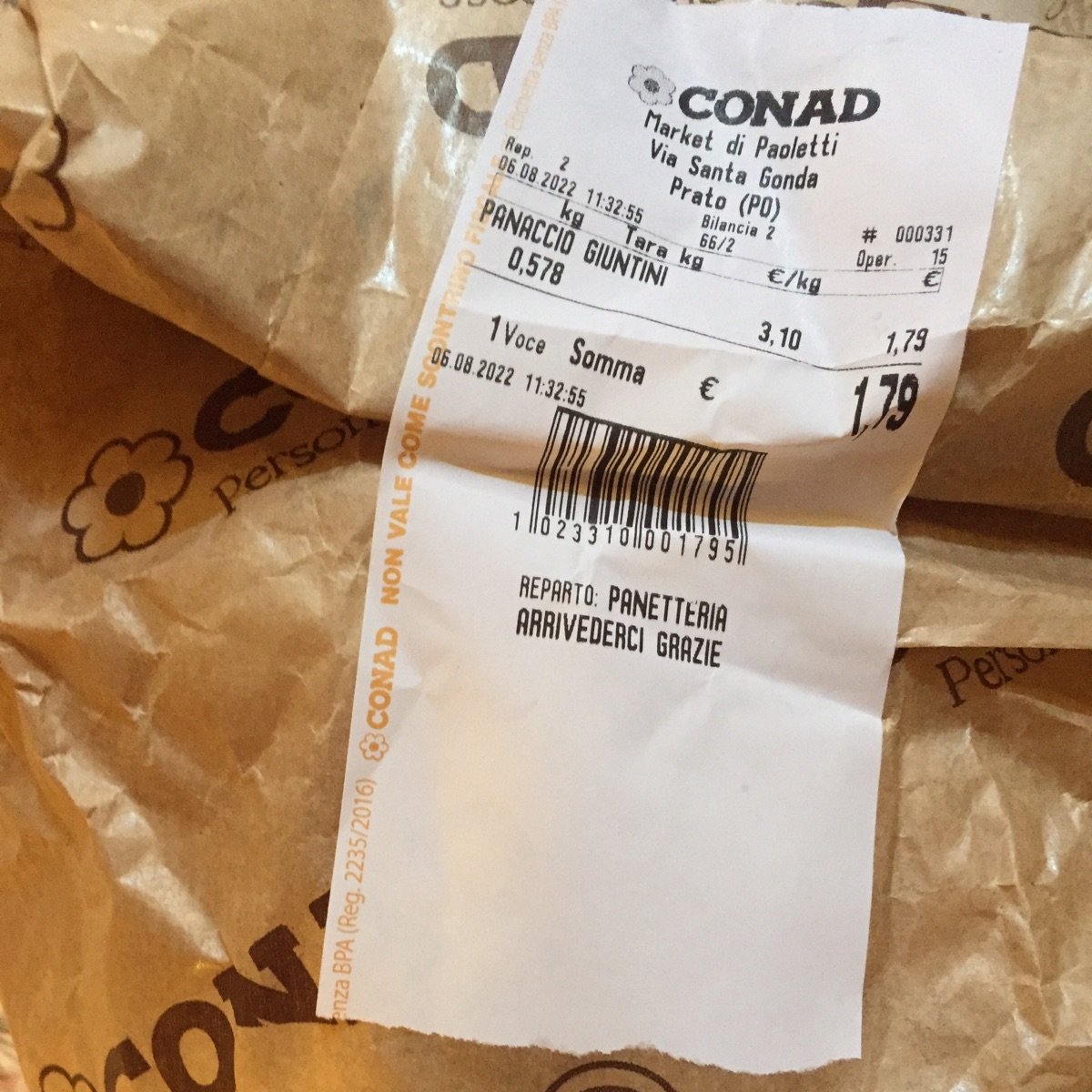 Panaccio Giuntini from Conad - Vegan Product Reviews & Ratings | abillion