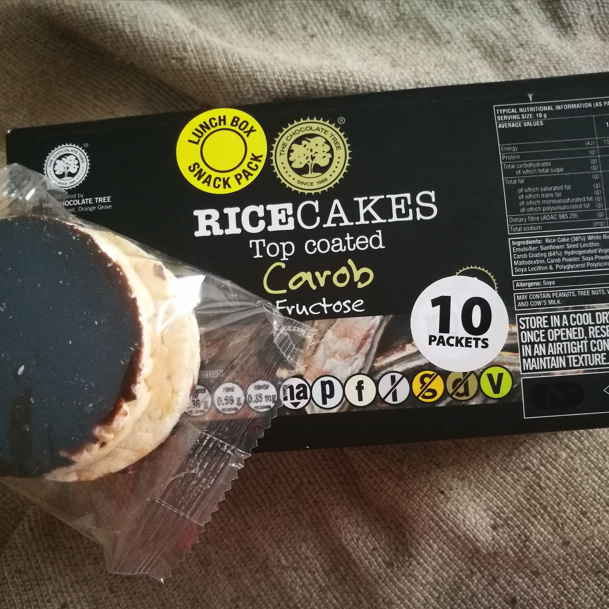 Carob coated mini rice cakes value pack from The Chocolate Tree - Vegan ...
