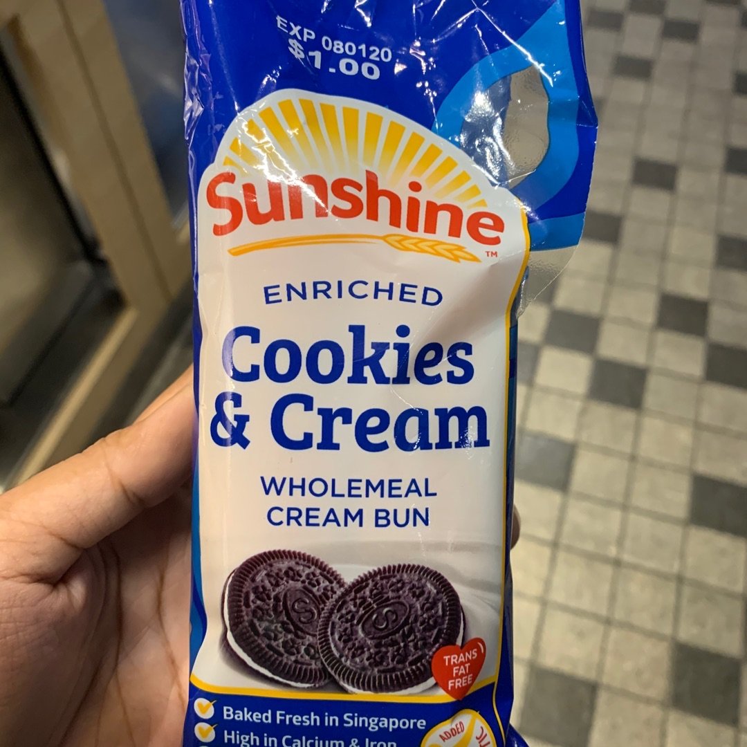 Enriched Cookies & Cream Wholemeal Cream Bun from Sunshine Bakeries ...