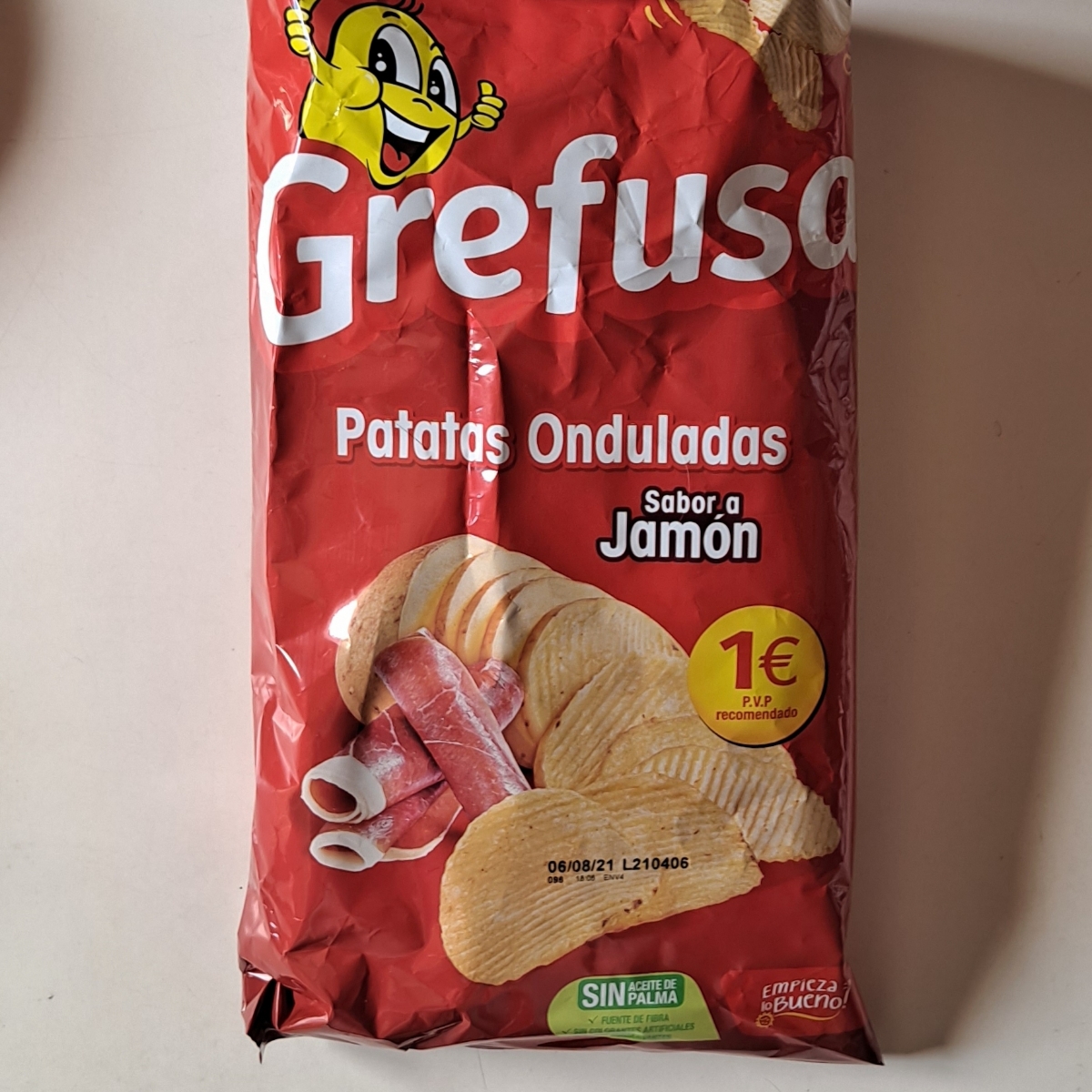 Patatas onduladas sabor jamon from Grefusa - Vegan Product Reviews ...