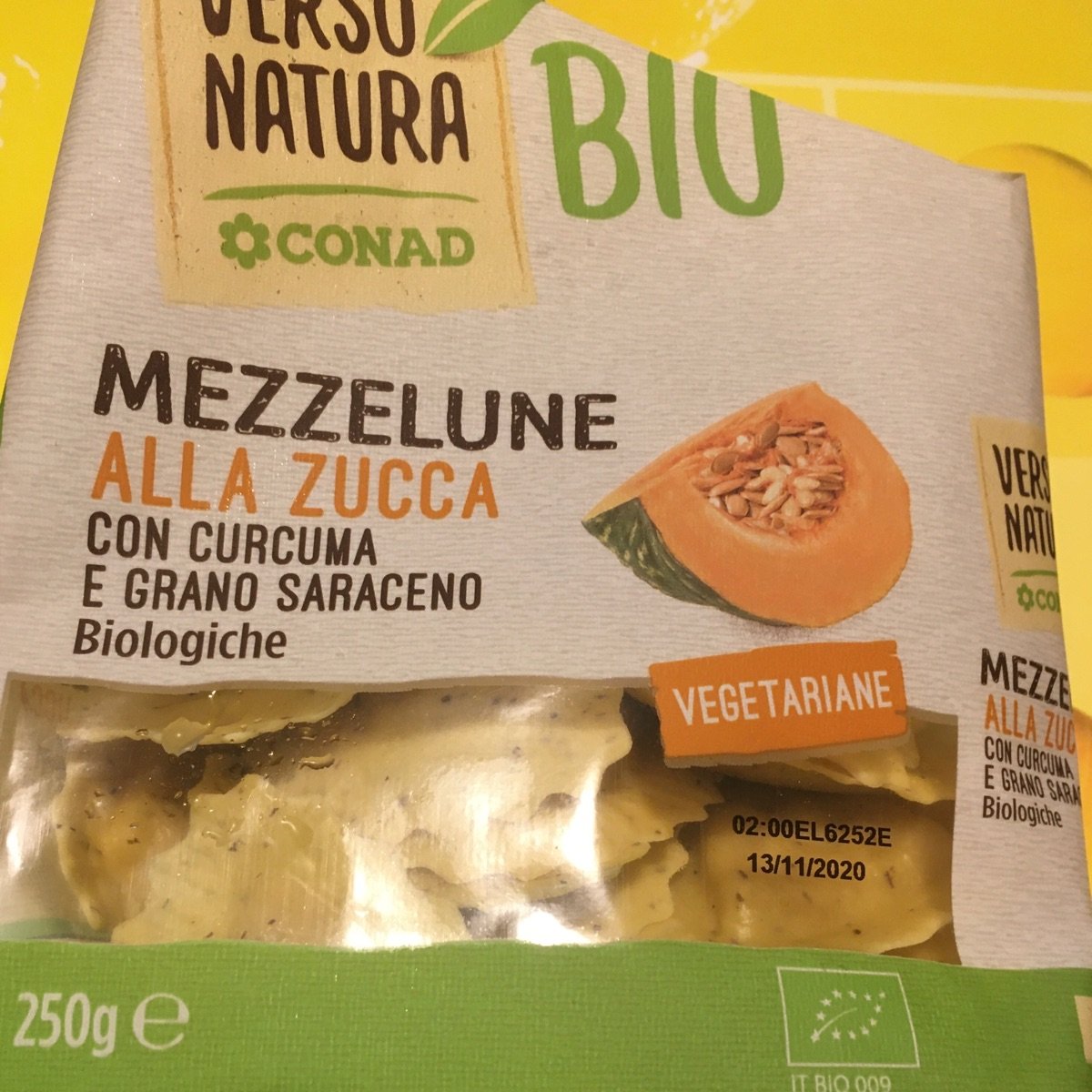 Mezzelune Alla Zucca from Verso Natura Conad Veg - Vegan Product Reviews & Ratings | abillion