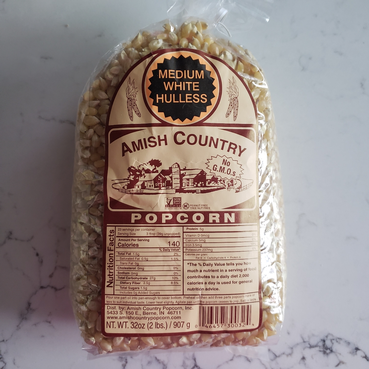 Amish Country Medium White Hulless Popcorn from Amish Country - Vegan ...