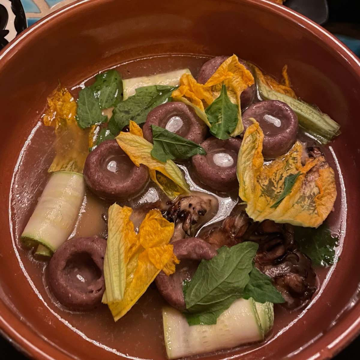 Chochoyotes Con Caldo De Hongos at La Mina, Dallas - Vegan Dish Reviews ...