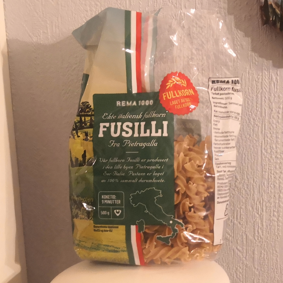 Italiensk Fullkorn Fusilli from Rema 1000 - Vegan Product Reviews ...