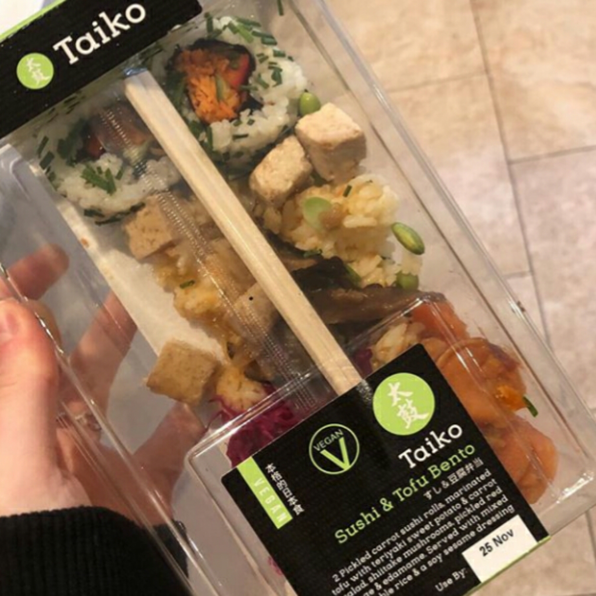 Sushi & tofu bento from Taiko - Vegan Product Reviews & Ratings | abillion