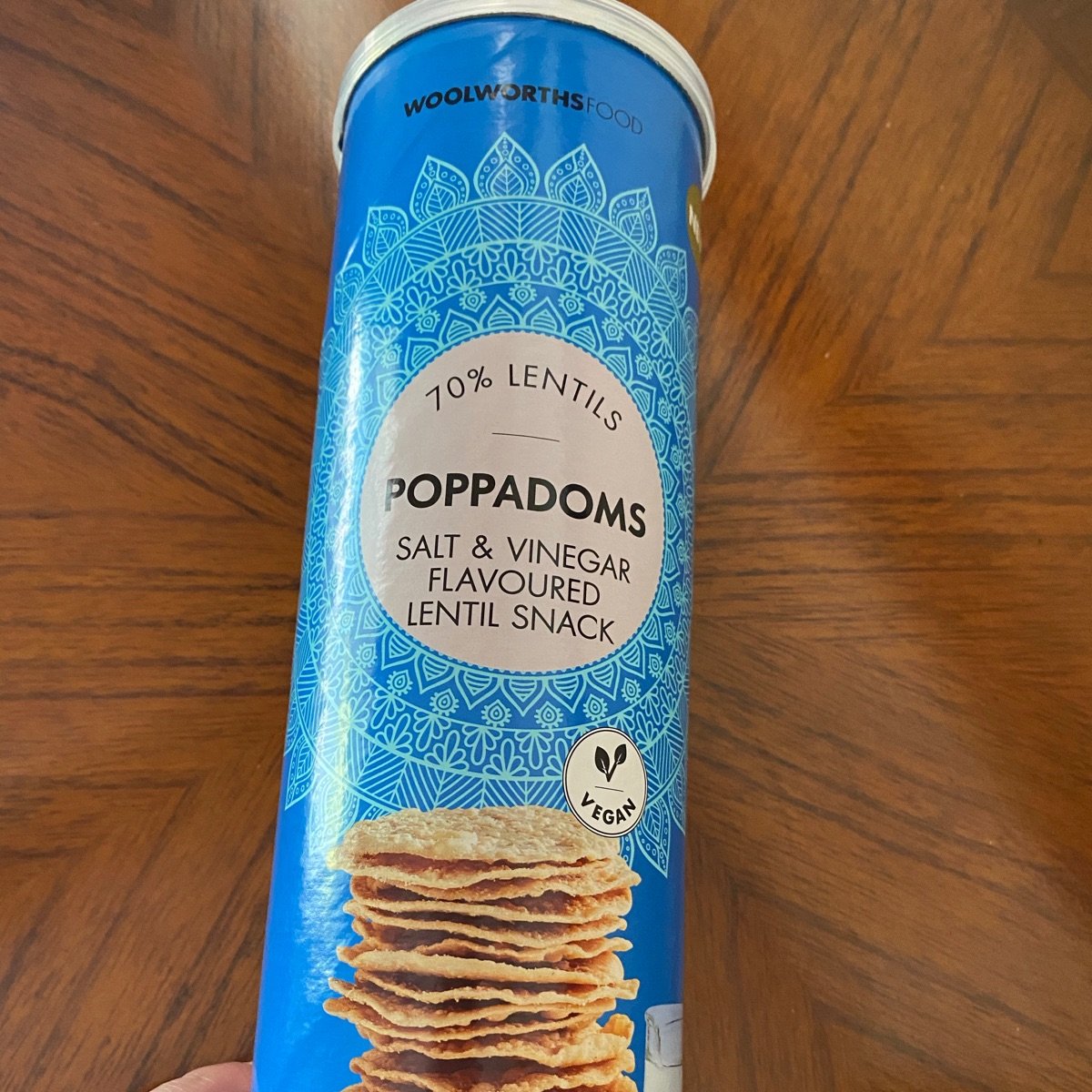 70% Lentils poppadoms salt & vinegar flavoured lentil snack from ...