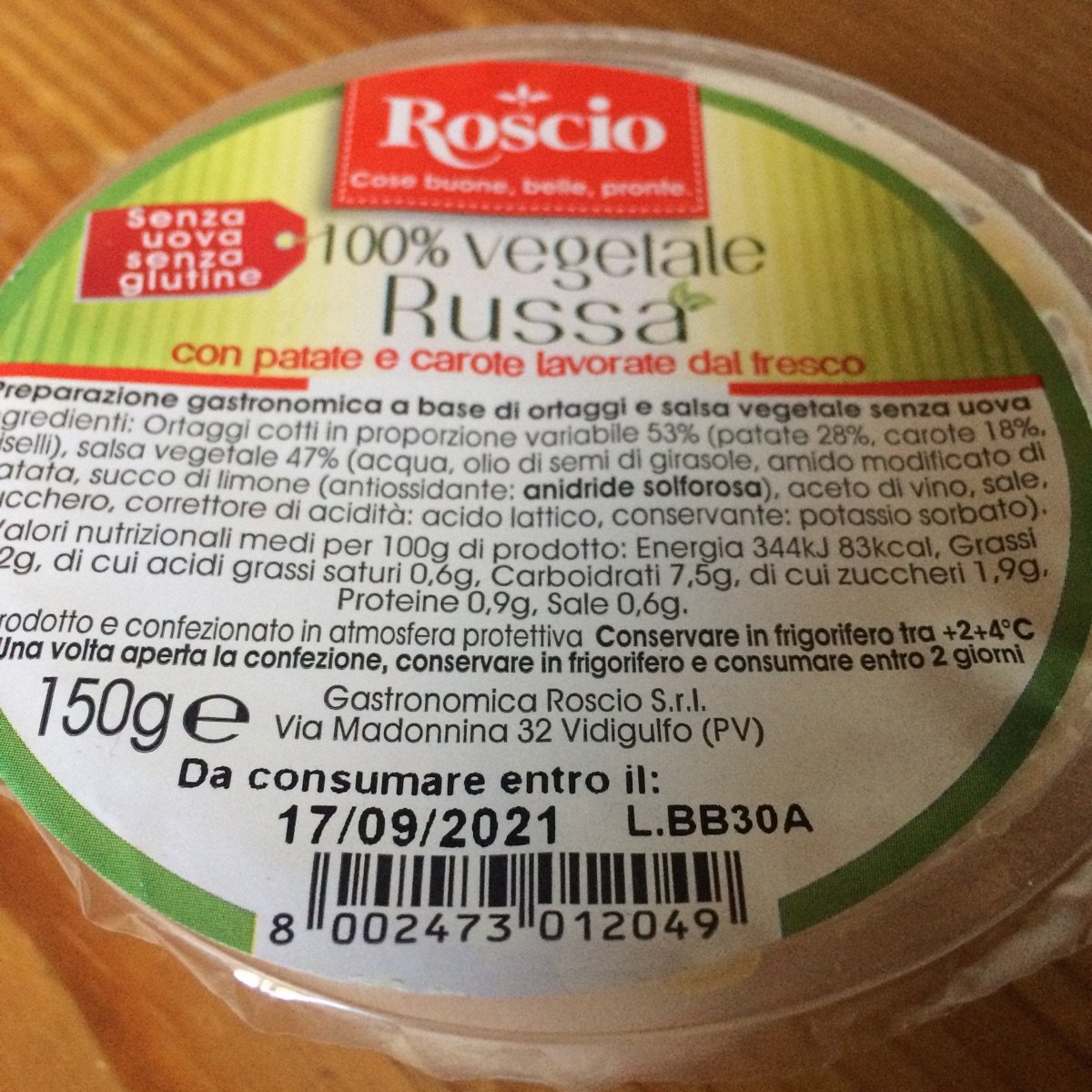 Insalata Russa 100% vegetale from Roscio - Vegan Product Reviews ...