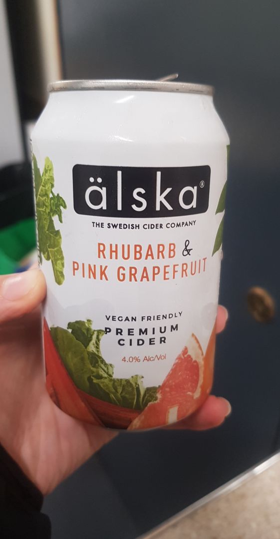 Rhubarb and Pink Grapefruit Cider from älska - Vegan Product Reviews ...